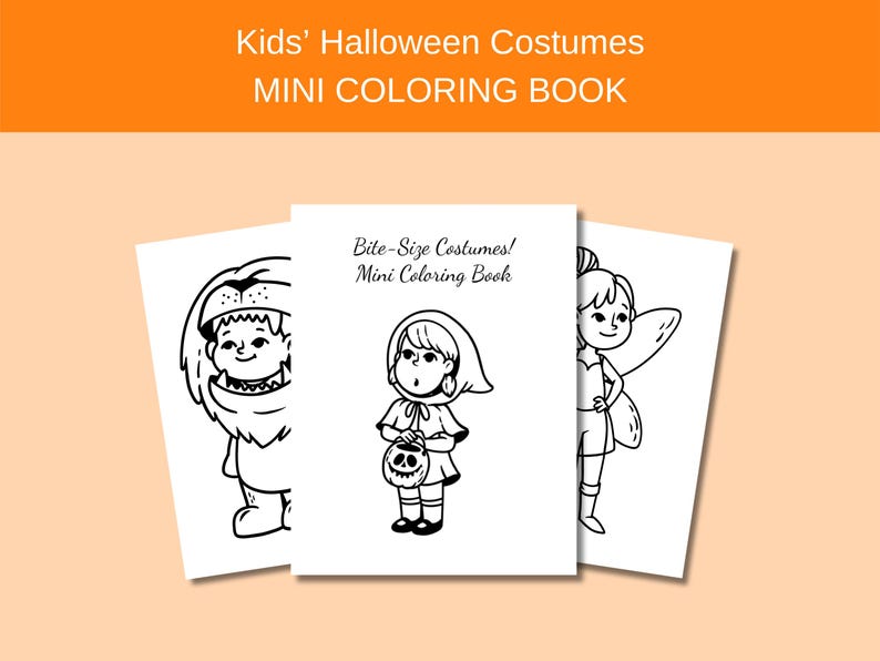 Printable Kids Halloween Costumes Mini Coloring Book Printable Coloring ...