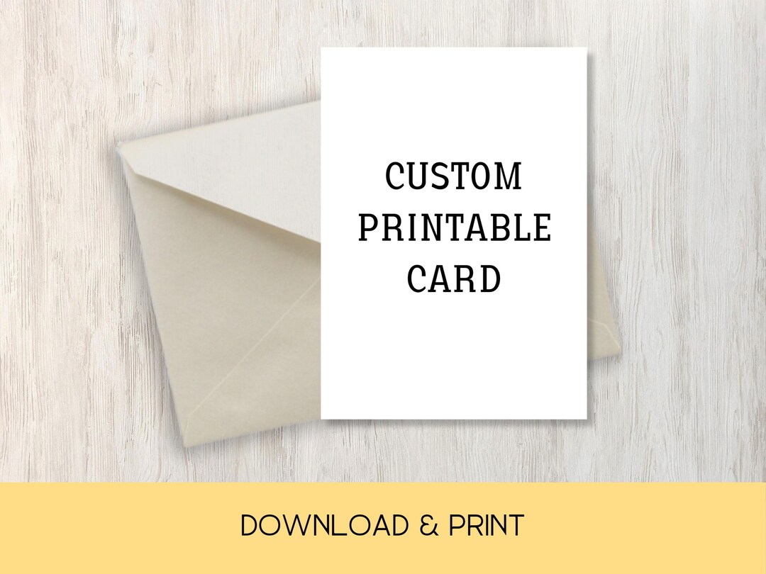Custom Printable Card | Personalized Card Download | Digital Download ...