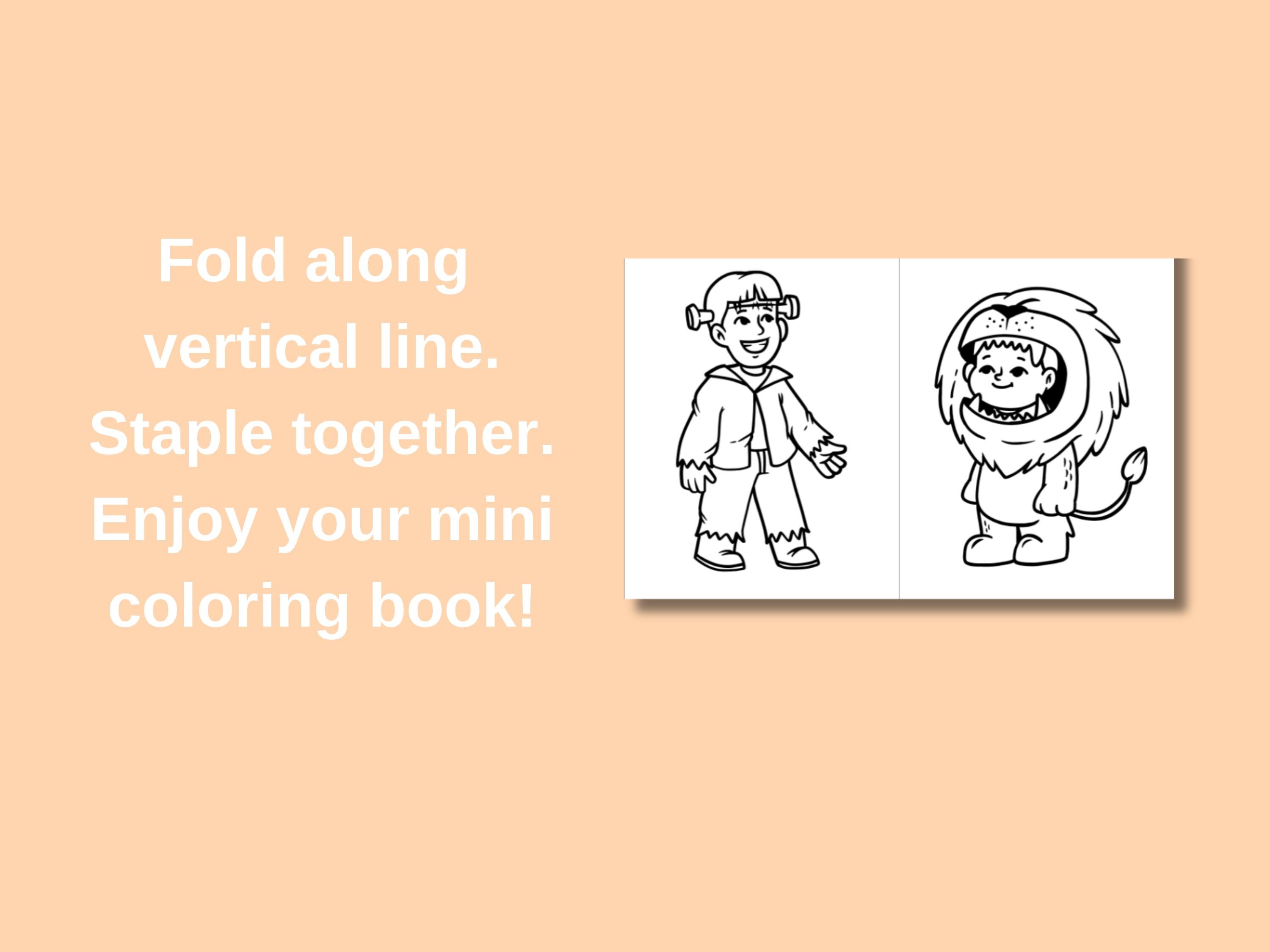 Printable Kids Halloween Costumes Mini Coloring Book | Printable ...