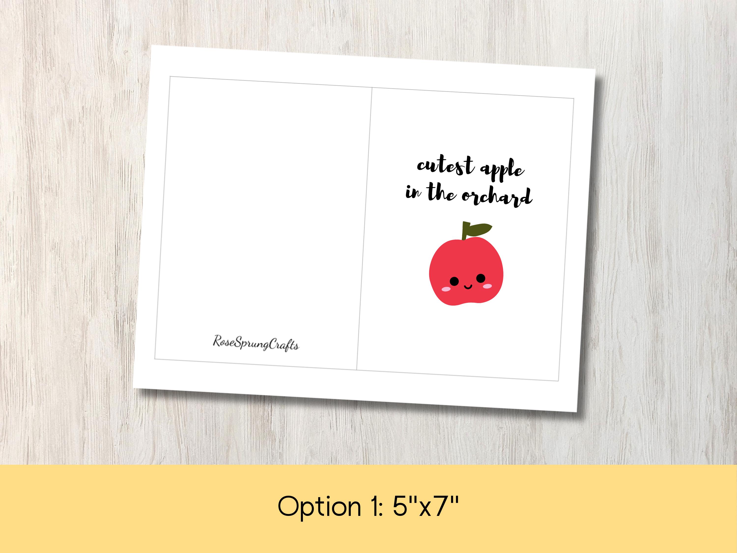 Printable Card Cutest Apple in the Orchard | PDF Digital Download ...