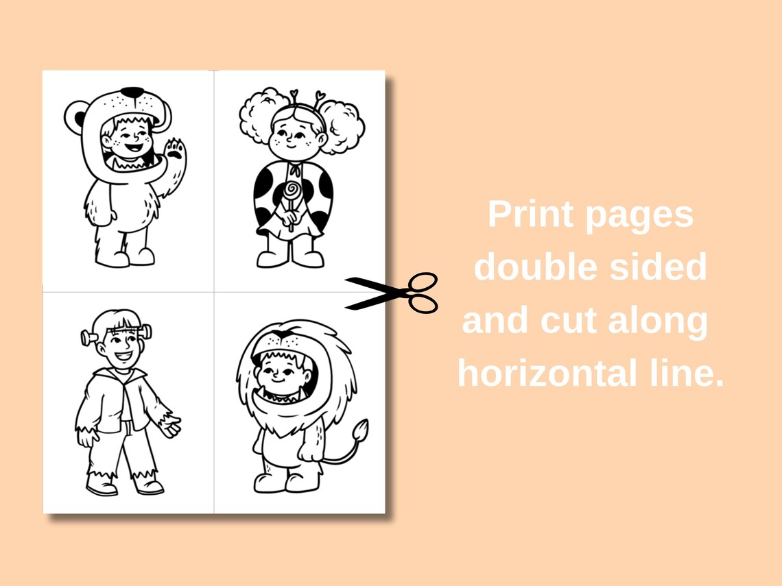 Printable Kids Halloween Costumes Mini Coloring Book | Printable ...