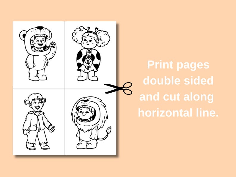 Printable Kids Halloween Costumes Mini Coloring Book | Printable ...