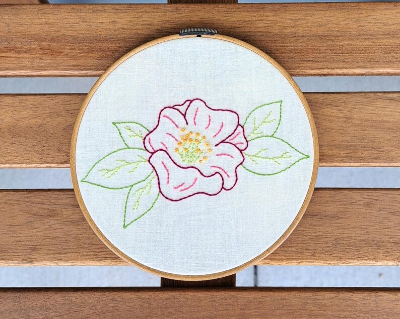 Easy Flower PDF Embroidery Pattern, Beginner Hand Embroidery ...