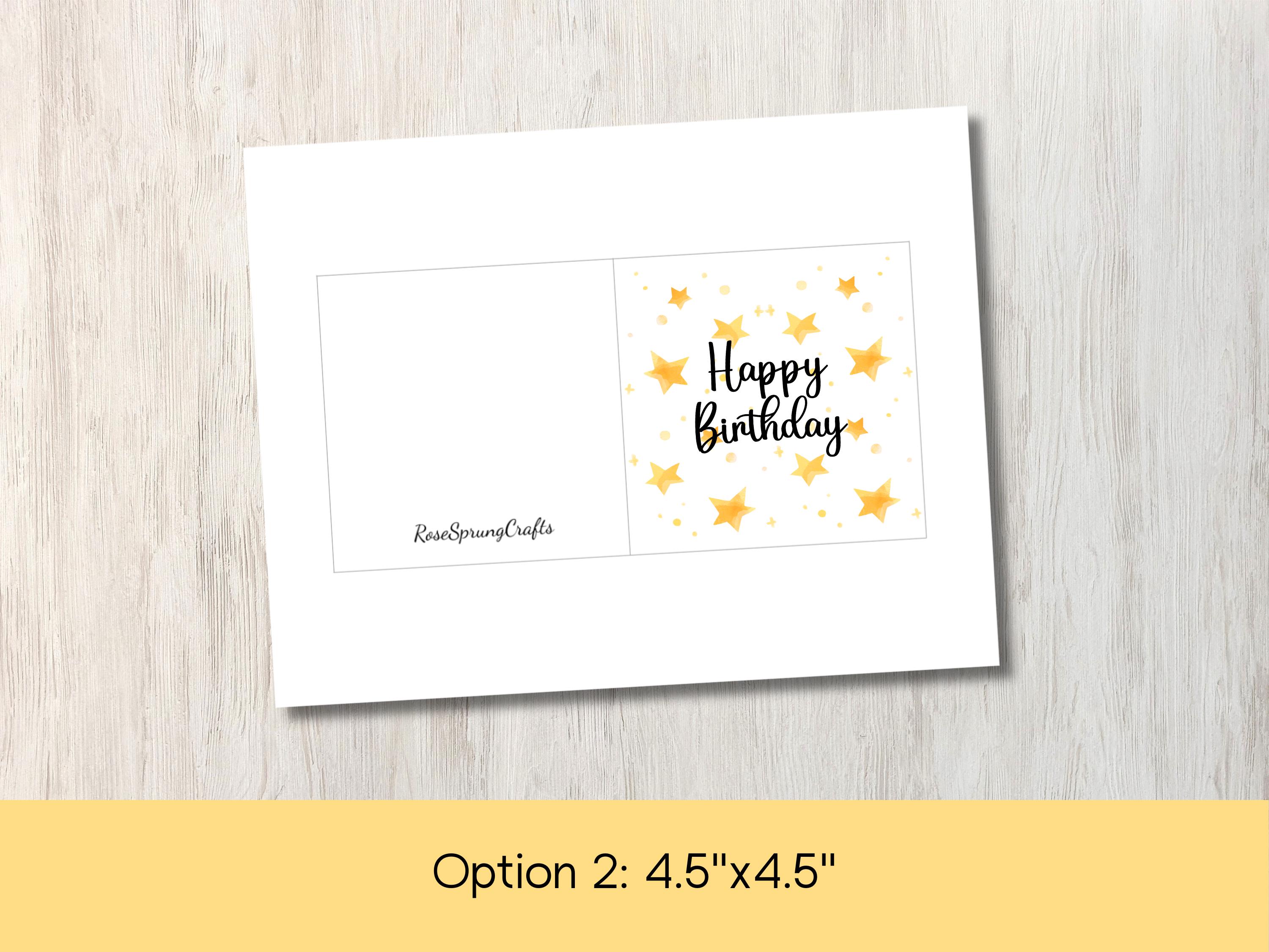Happy Birthday Cute Stars Printable Card | PDF Download Printable ...