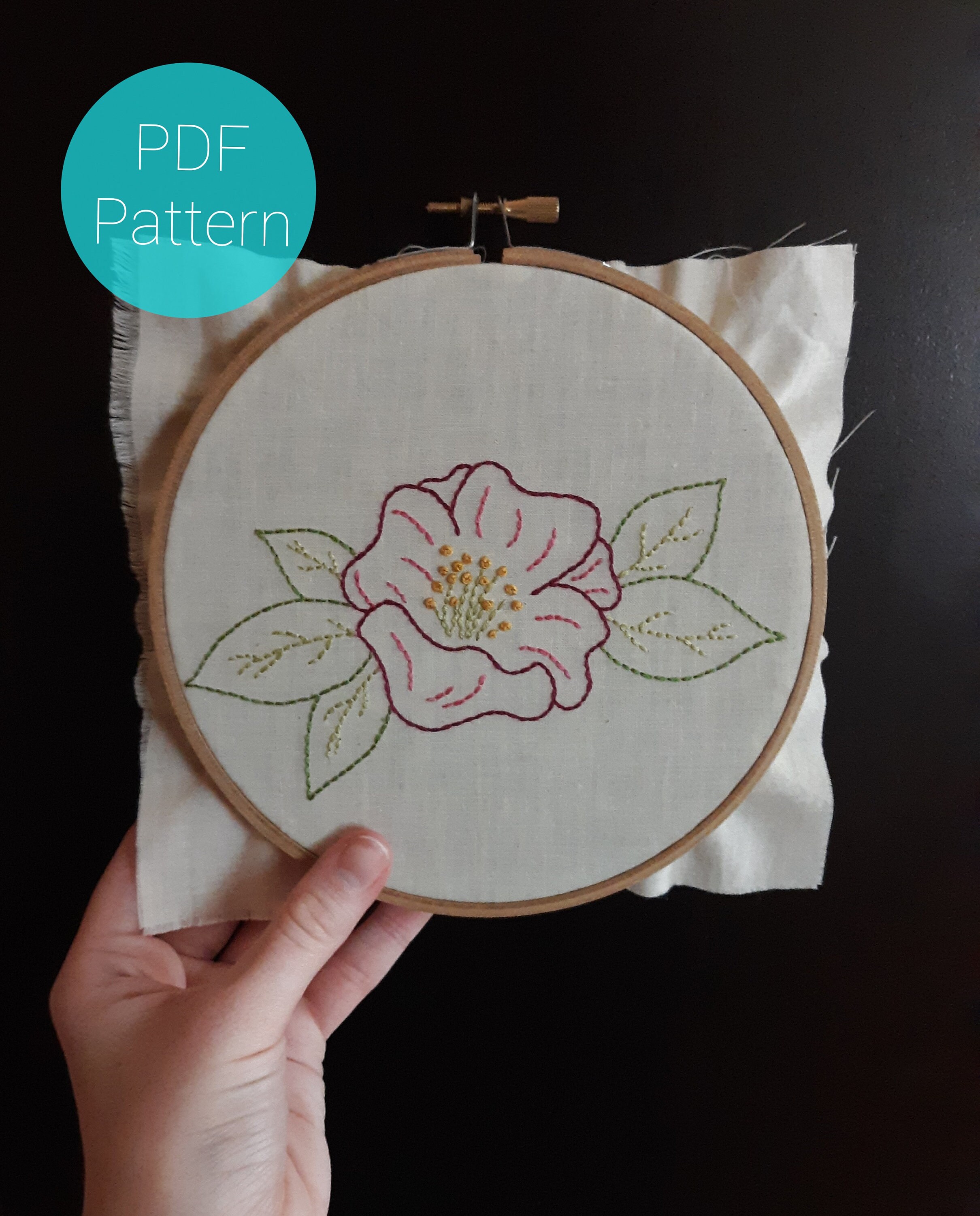 Simple Flower Hand Embroidery Pattern PDF Pattern - Etsy
