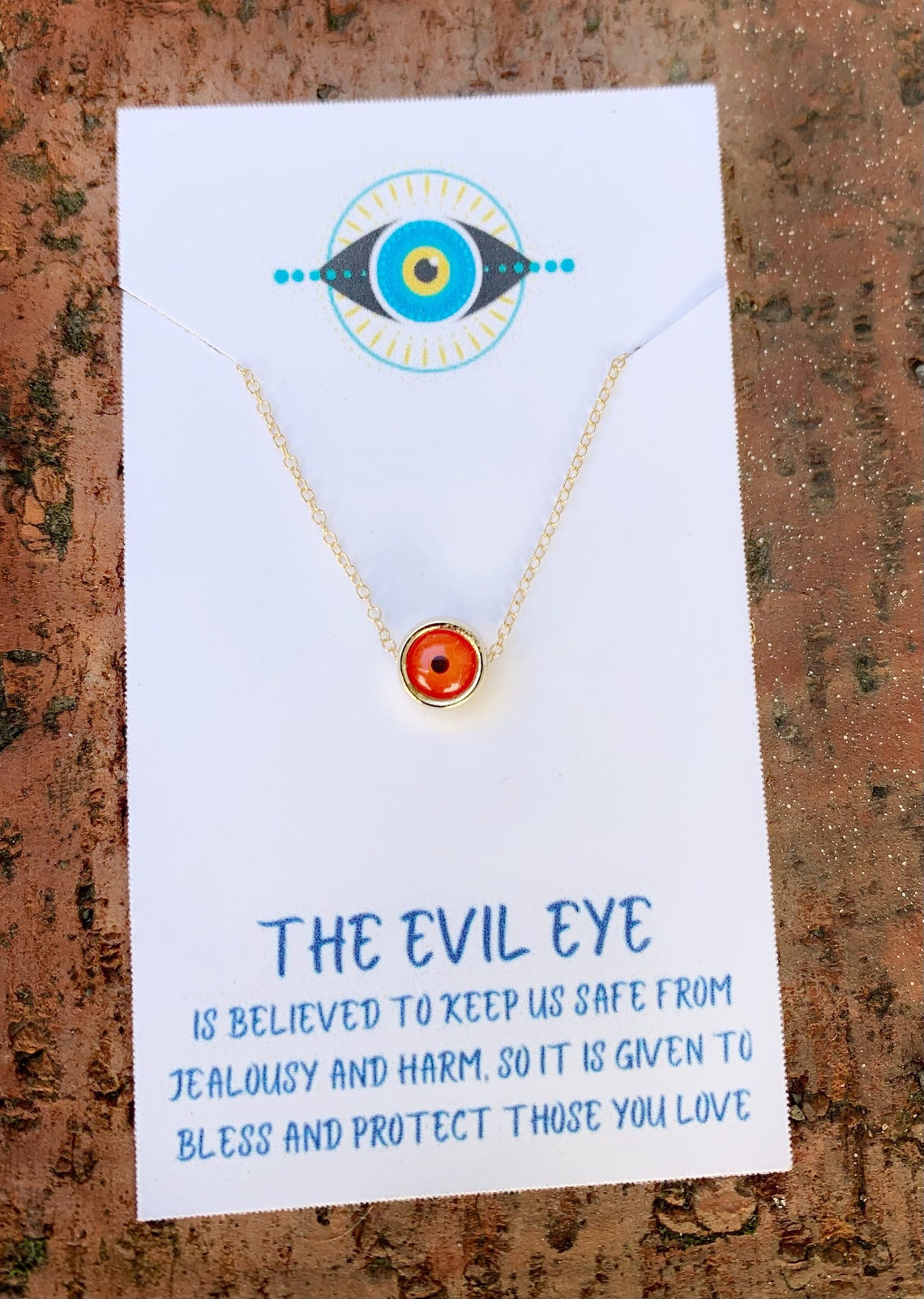 Gold Evil Eye Necklace Choose Your Color Dainty Evil Eye | Etsy