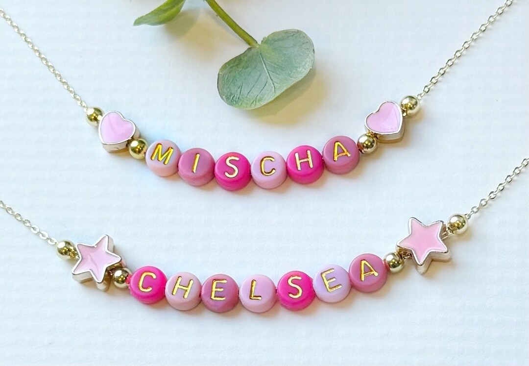 Pink Name Necklace for Girls FAST SHIPPING, Little Girl Name Necklace ...