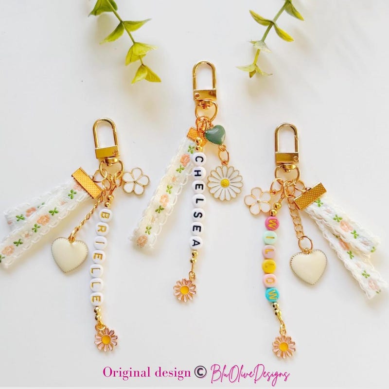 Ribbon Beaded Bag Tags - Etsy