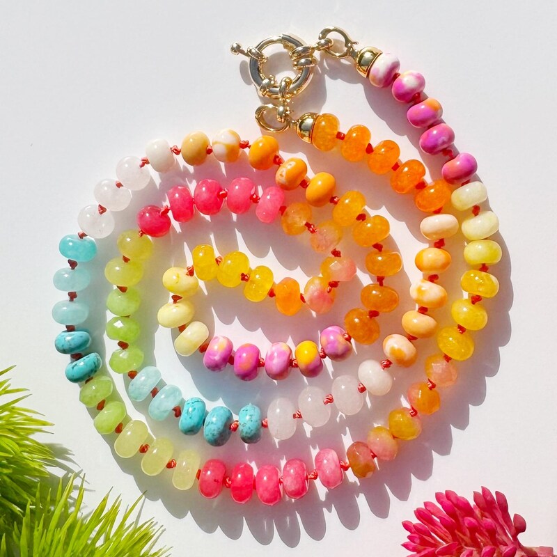Orange Bead Necklace - Etsy