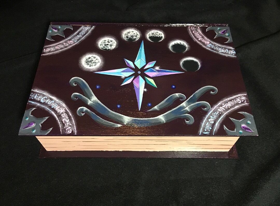 Witch Spell Book Stash Box Moon Phase, Crystal Storage, Aesthetic Room ...