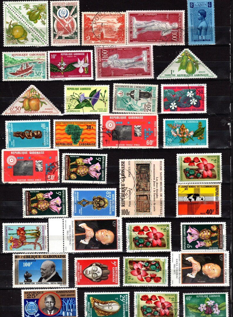 Gabon Stamp Collection - Etsy