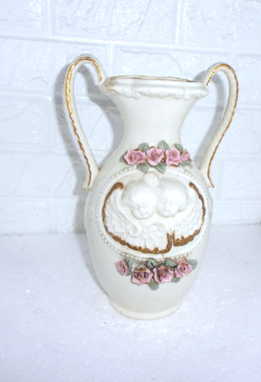 Vintage Two Handled Vase - Etsy