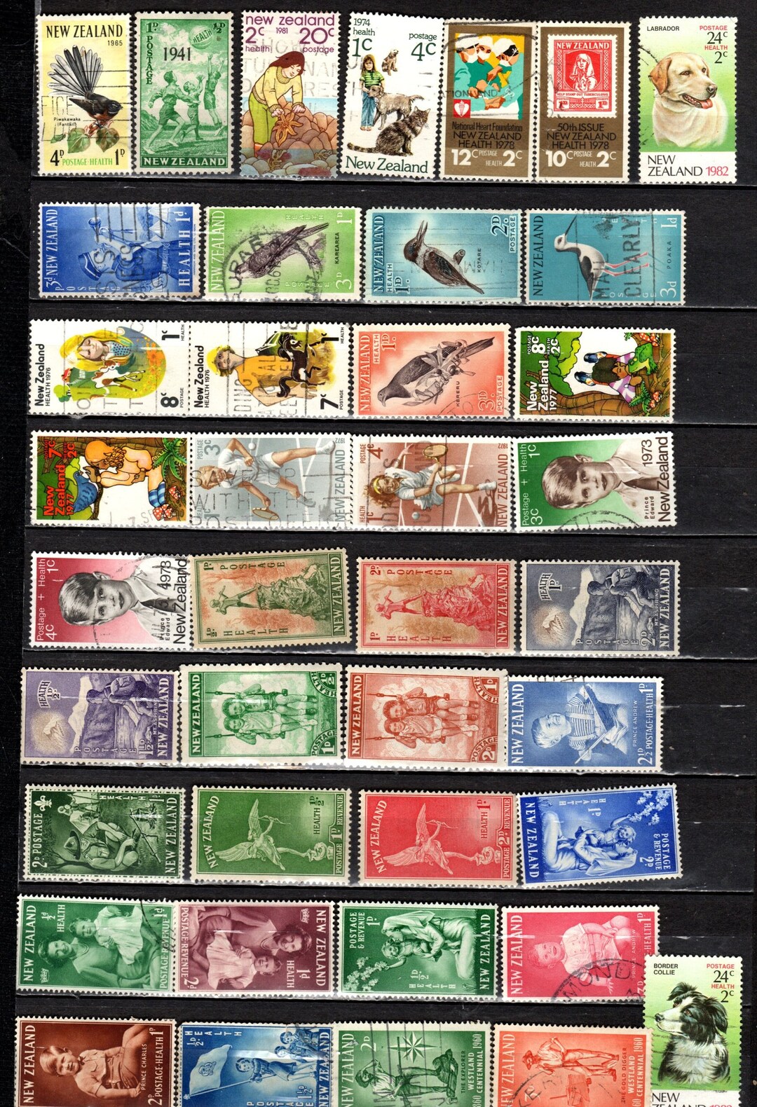 New Zealand Stamp Collection - Etsy