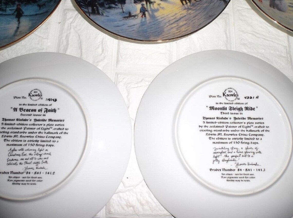 Knowles Vintage Collector Plates With Thomas Kinkade Art Depictions - Etsy