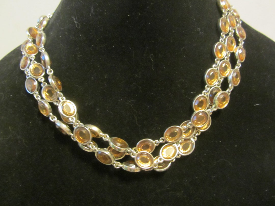 Multi Strand Gold and Brown Toned Necklace 16 - Etsy