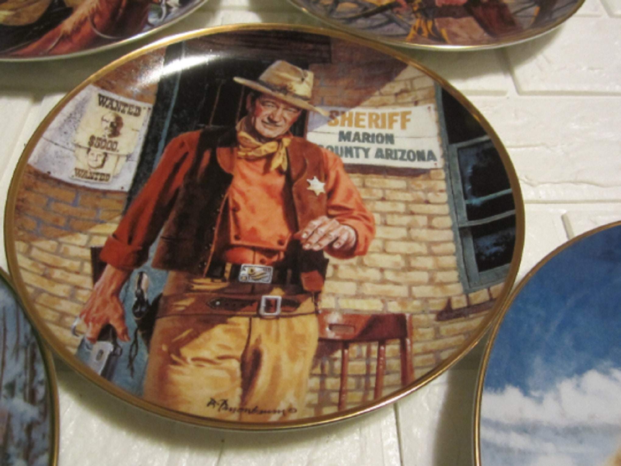 Set of Five John Wayne Collector Plates - Etsy