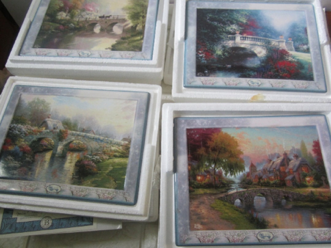 Thomas Kinkade Bridges Collector Plates With Coa's and IOB - Etsy