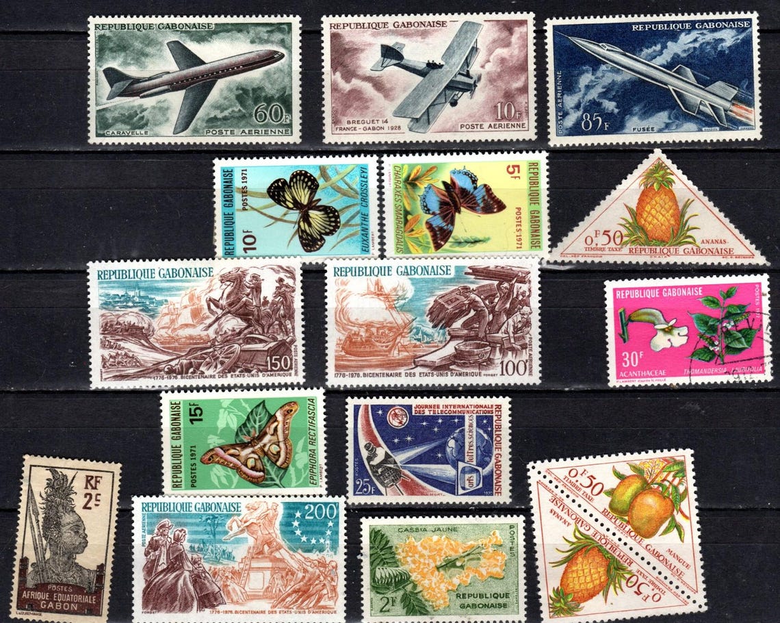 Gabon Stamp Collection - Etsy