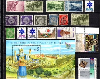 Israel Stamps, 40 Diff, Israel Postage Stamps, Jewish Postage Stamps ...