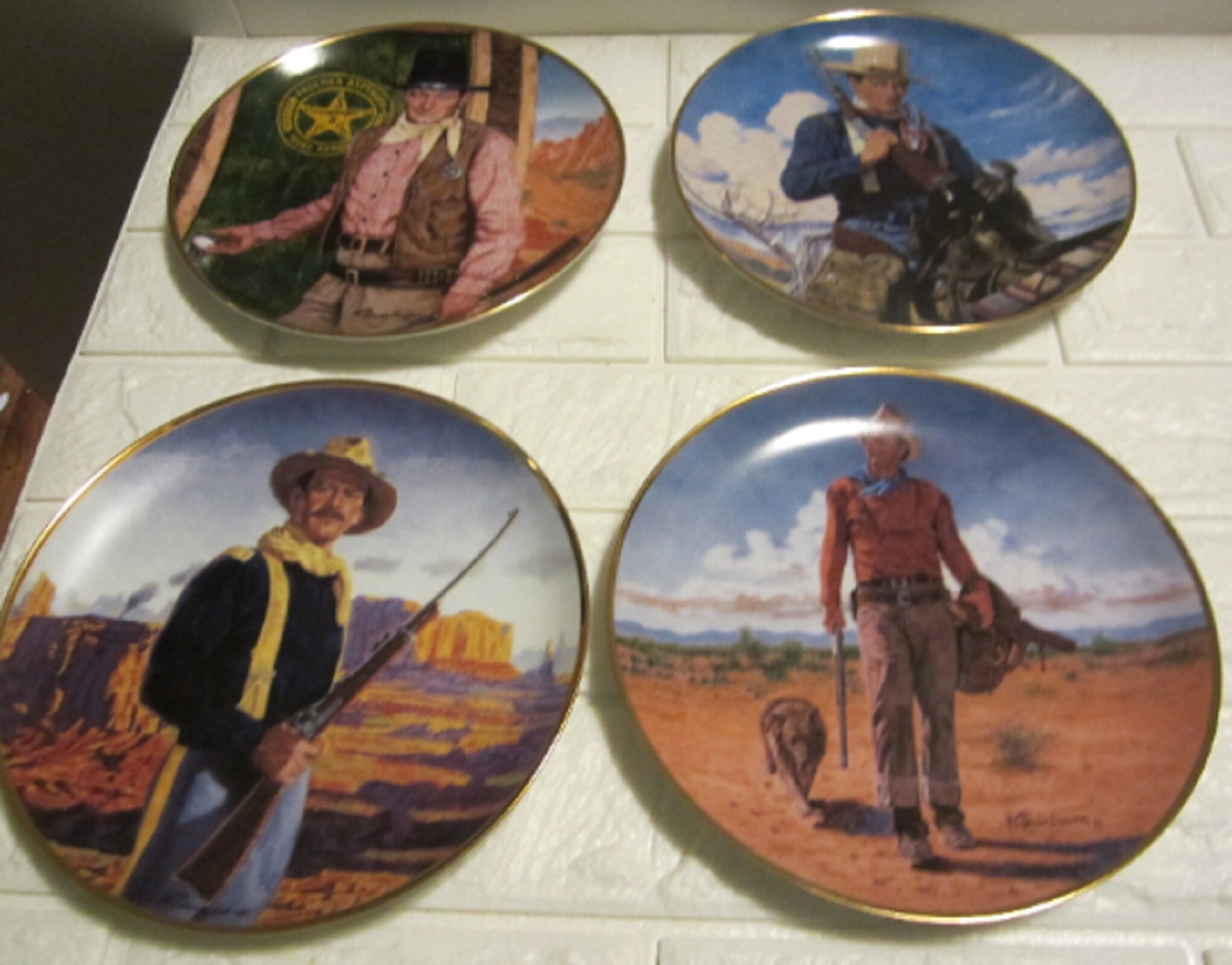Set of Four John Wayne Collectible Plates - Etsy