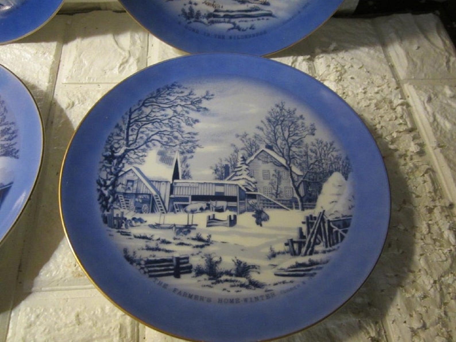 Currier and Ives Winter Scene Plates Set of 4 - Etsy