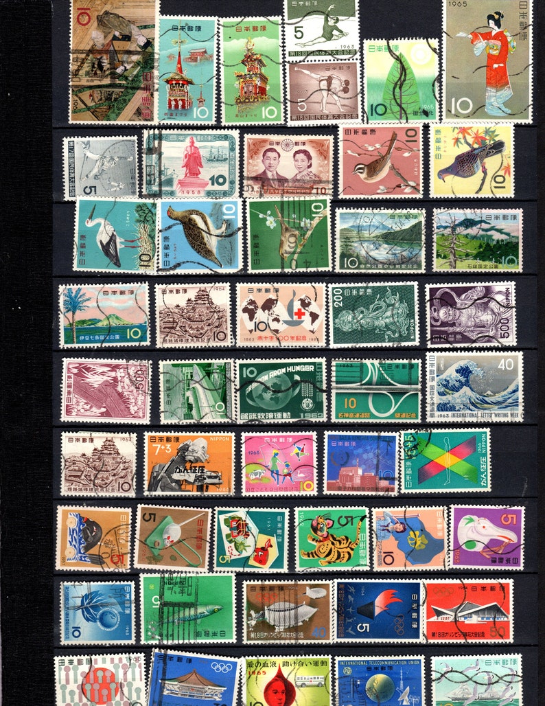 Japan Stamp Collection - Etsy