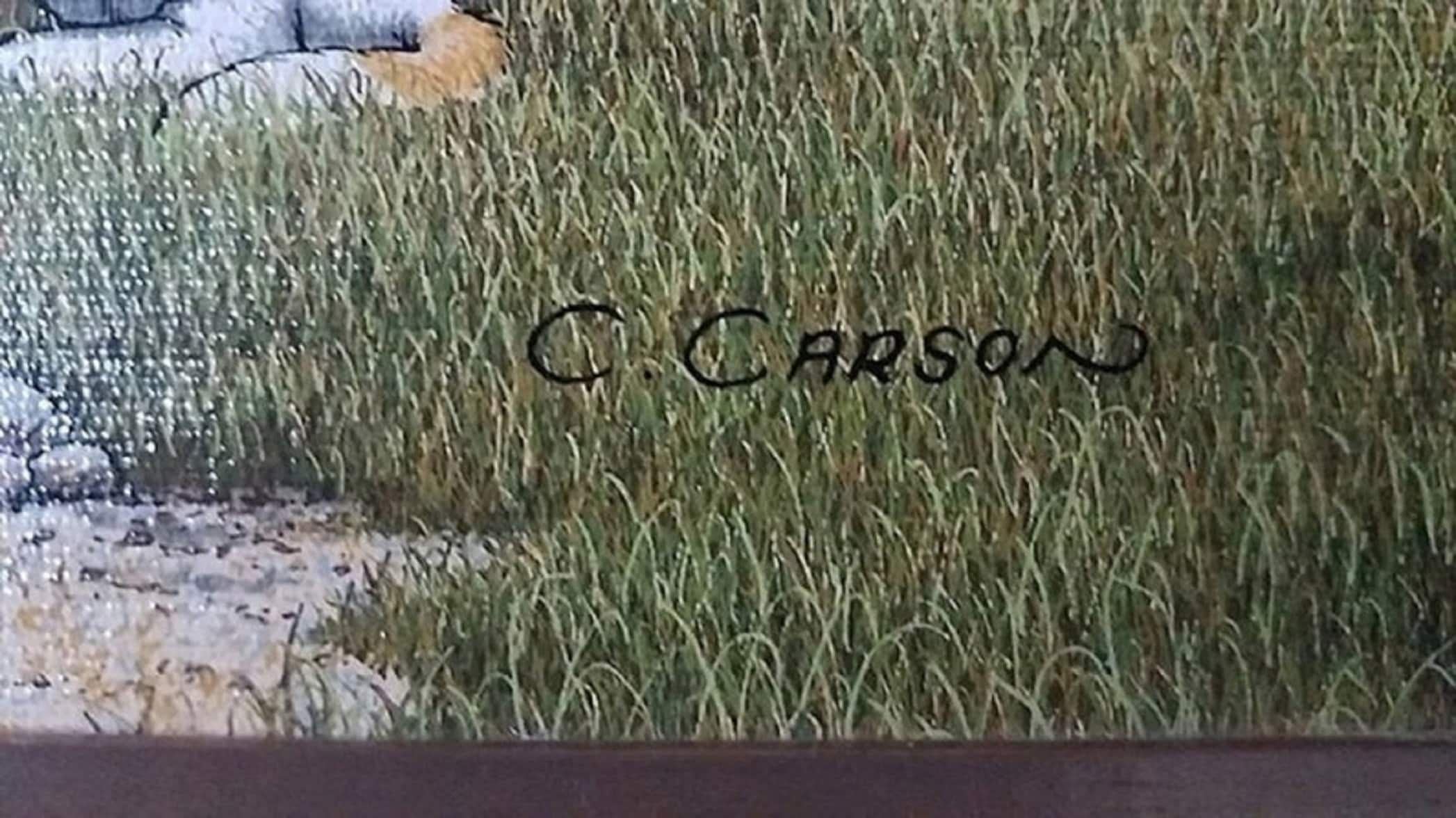 Vintage C. Carson Signed Oil Serigraph - Etsy