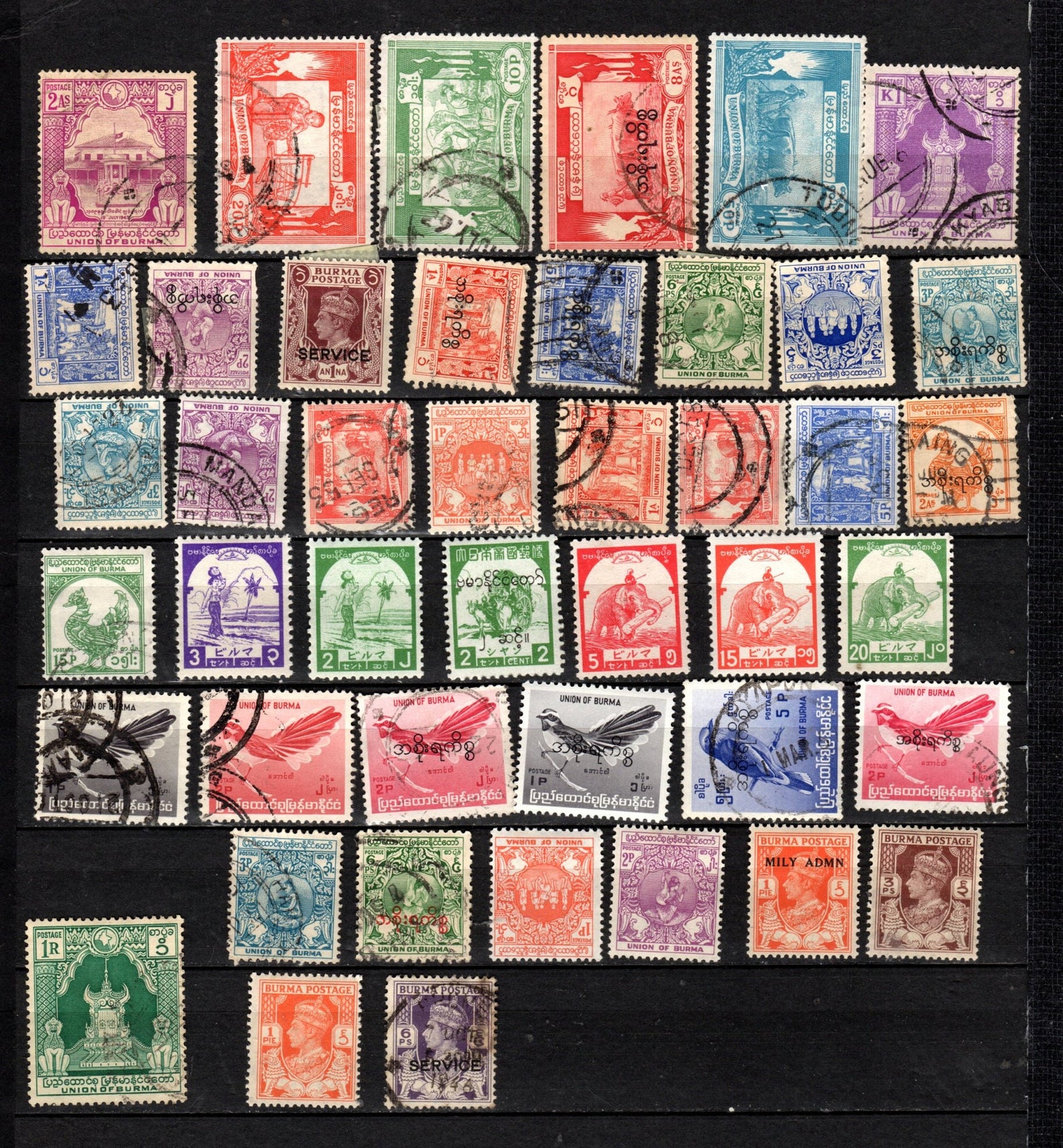Union of Burma Stamp Collection - Etsy
