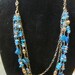 Gold* Toned Chain Blue Beaded Necklace - Etsy