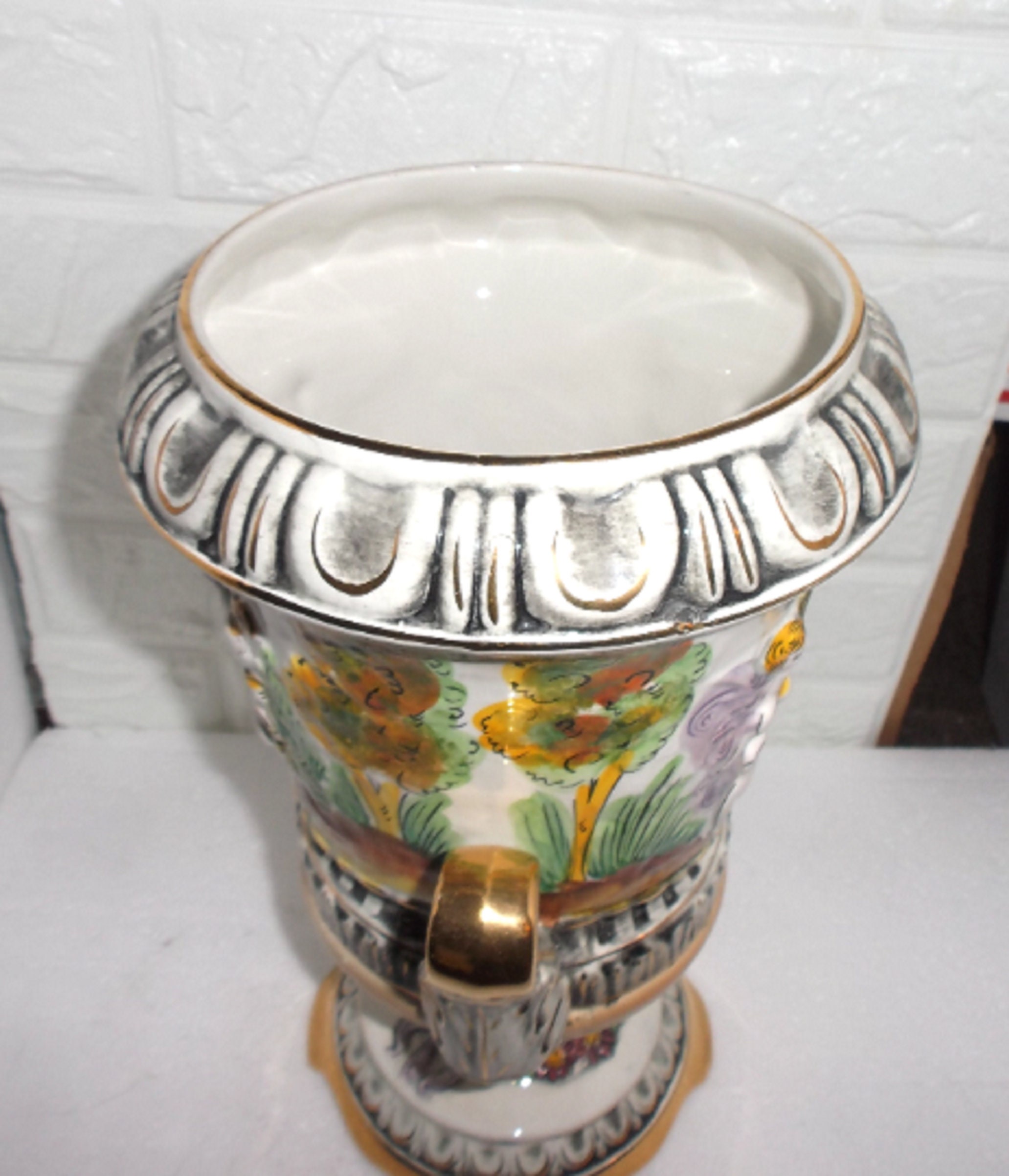 Vintage 14 Tall Trim in Gold Handpainted Chalese by - Etsy
