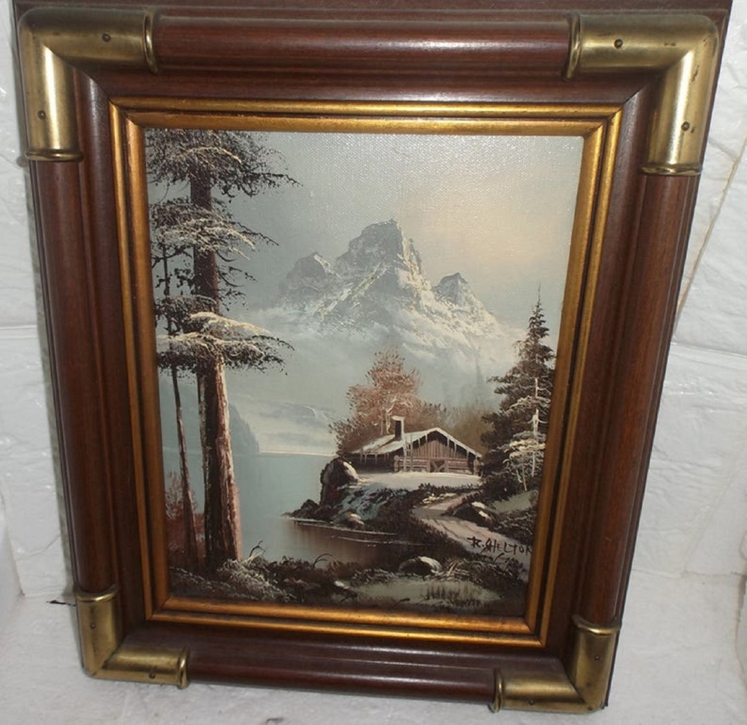 R. Shelton Original Registered Winter Scene Oil Painting - Etsy