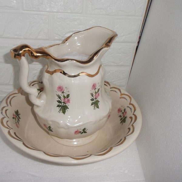Antique Bowl and Pitcher Set - Etsy