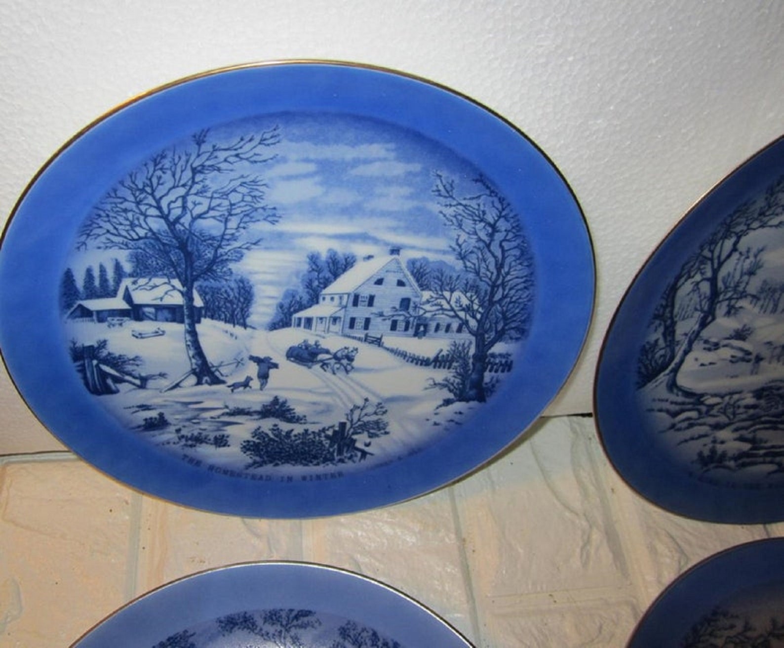 Currier and Ives Winter Scene Plates Set of 4 - Etsy