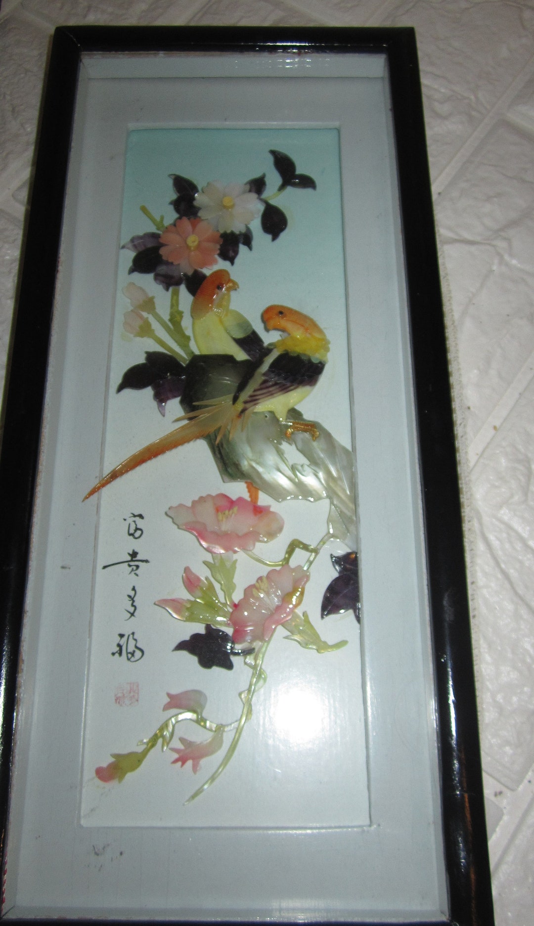 Asian Shell Art Shadow Box Design Wall Decor - Etsy