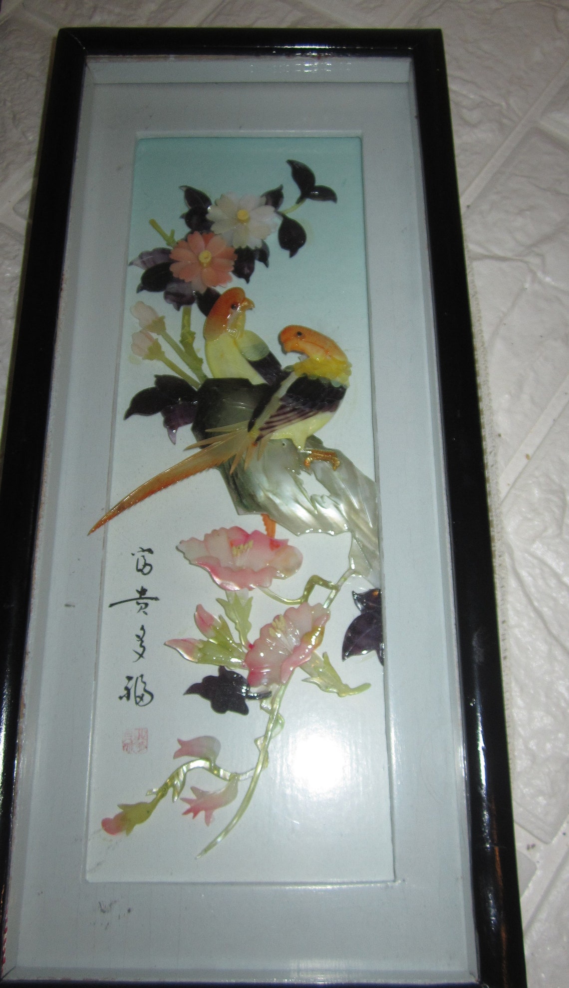 Asian Shell Art Shadow Box Design Wall Decor - Etsy