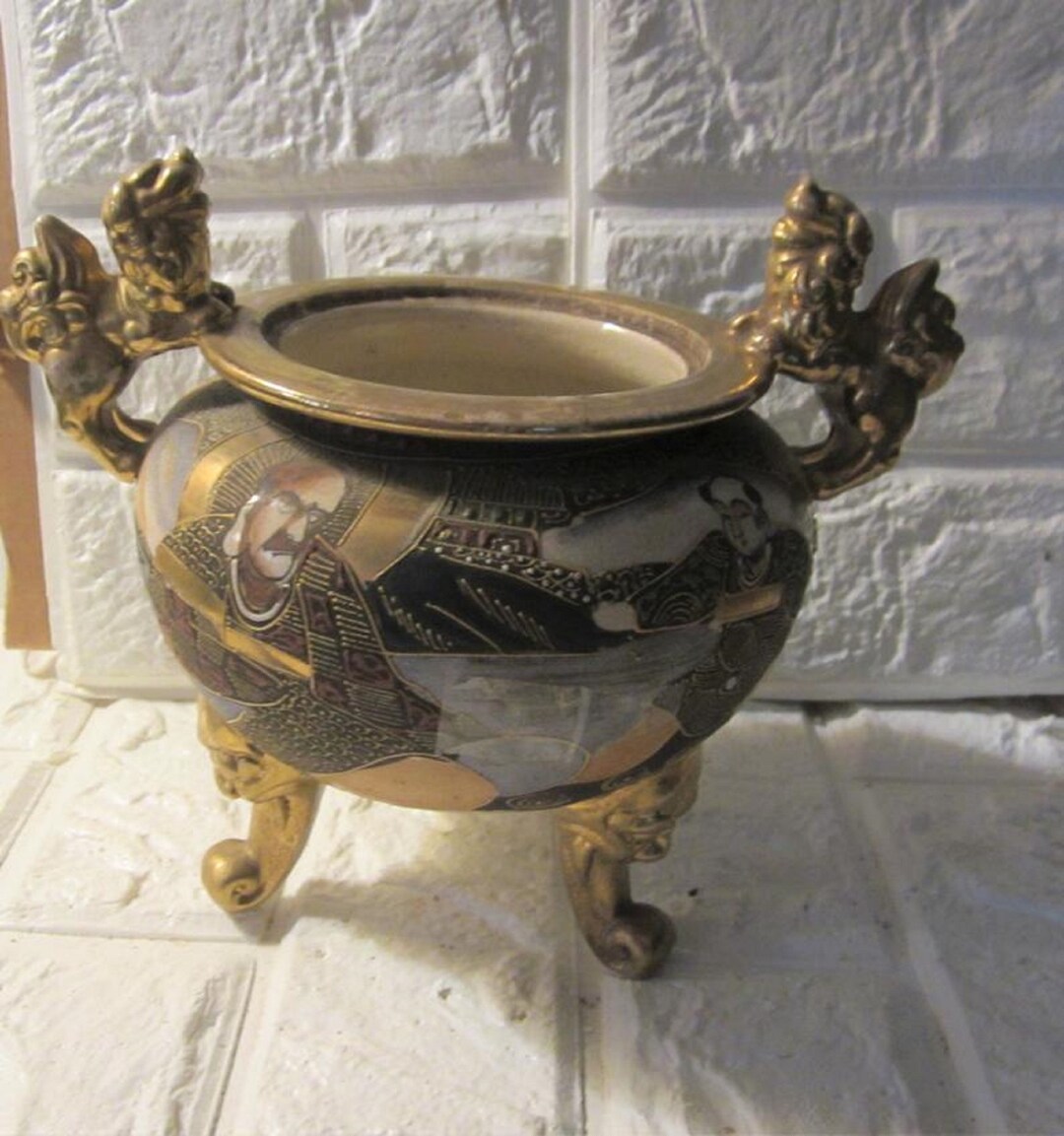 Japanese Two Handled Three Footed Vase - Etsy