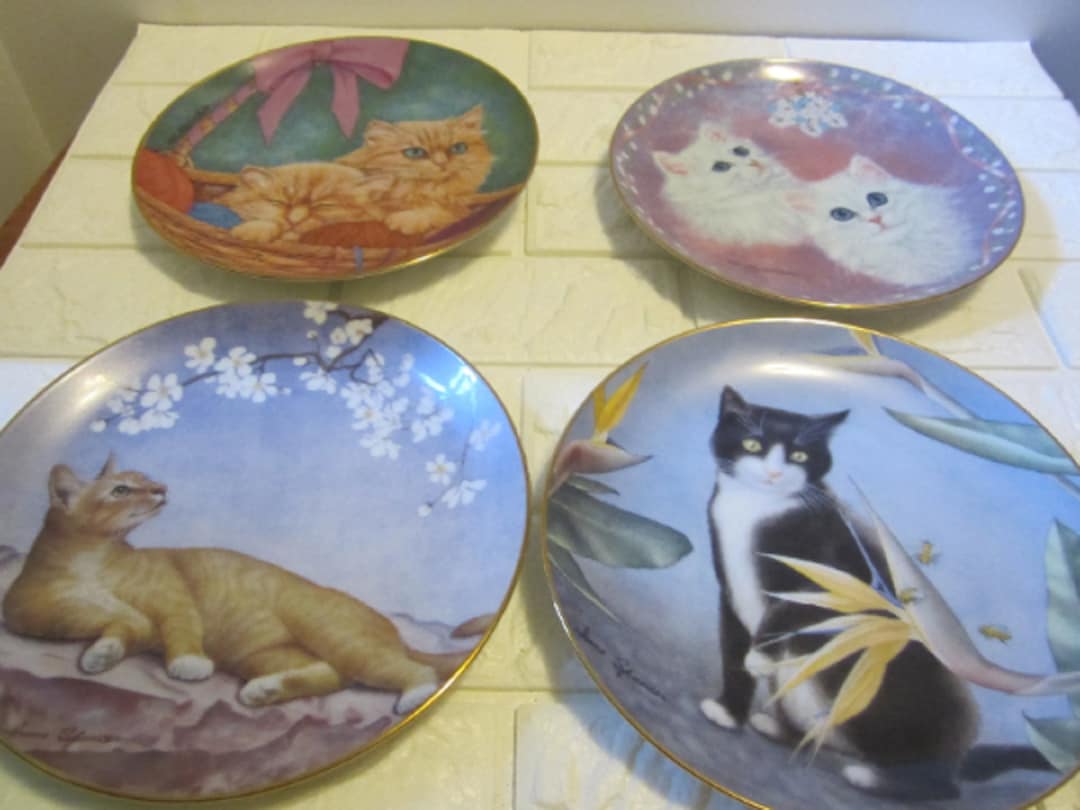 Cat Collector Plates Set of Four - Etsy