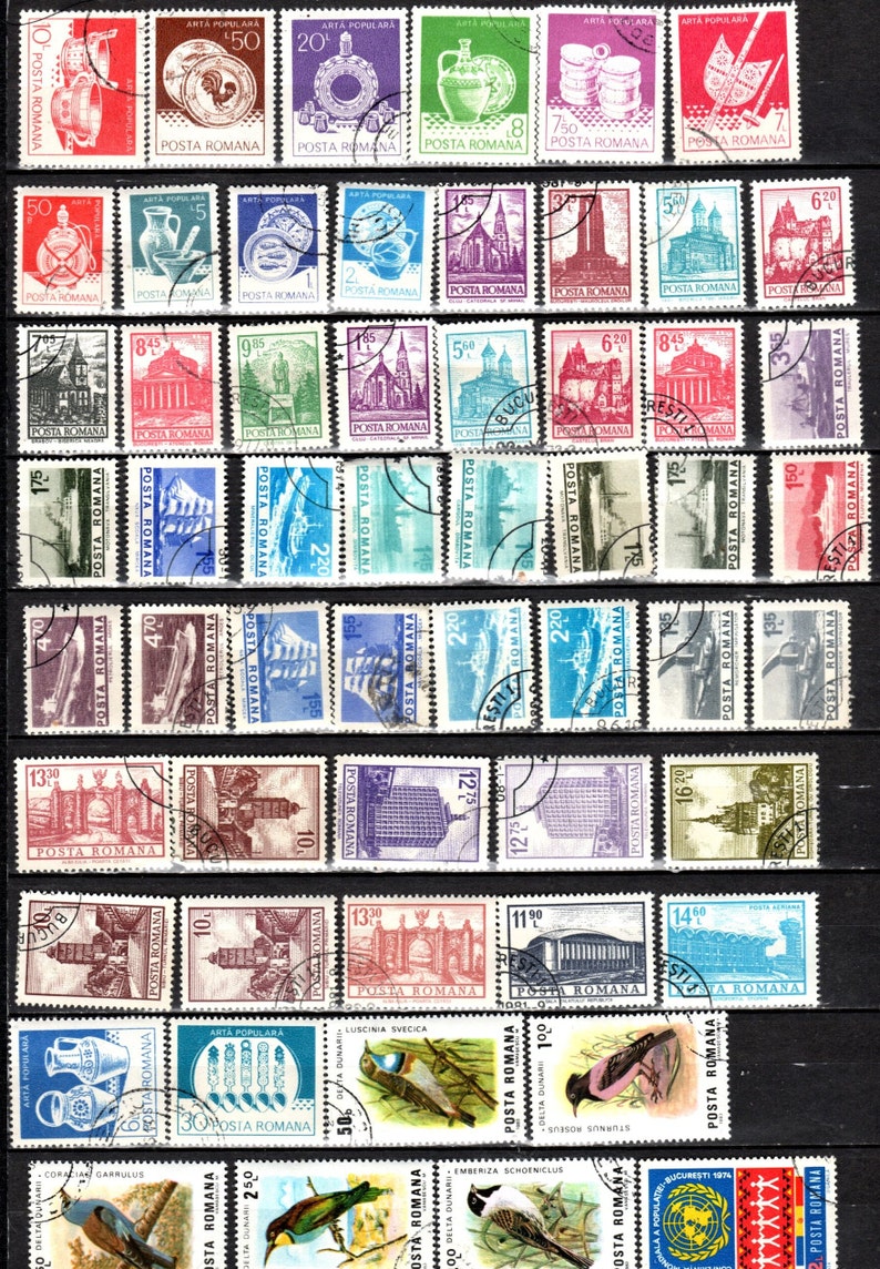 Romania Stamp Collection - Etsy