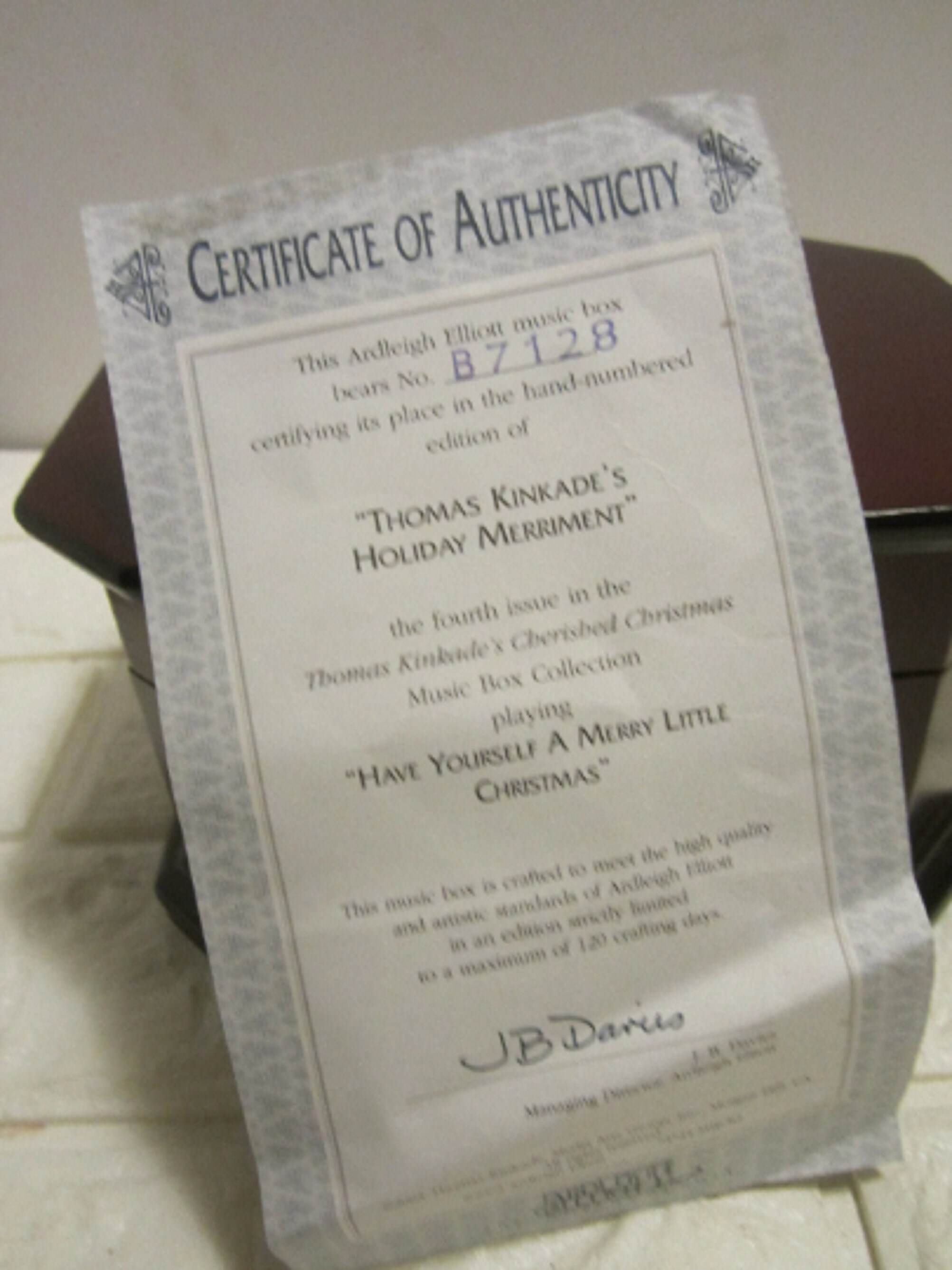 Thomas Kinkade's Holiday Merriment Music Box Lithograph With Original ...