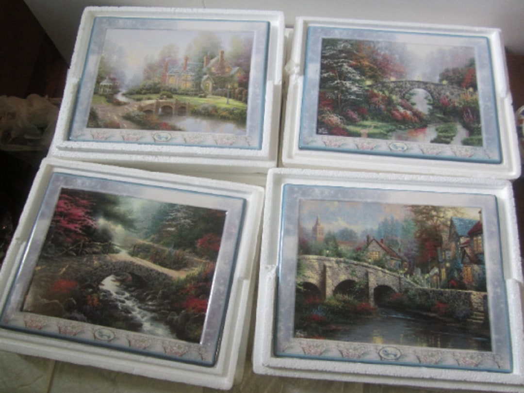 Thomas Kinkade Bridges Collector Plates With Coa's and IOB - Etsy