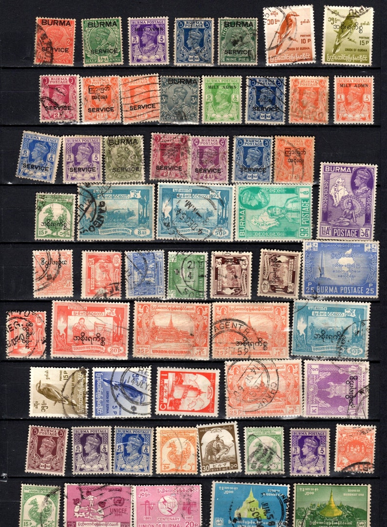 Union of Burma Stamp Collection - Etsy