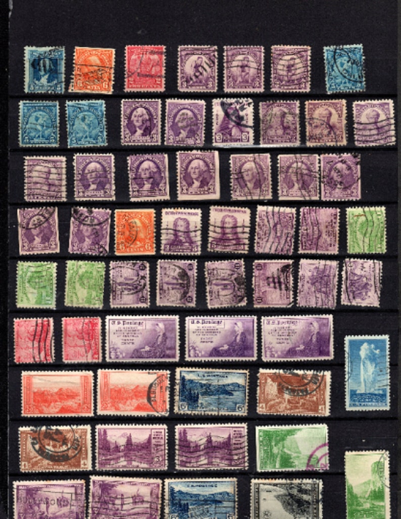Vintage U.S. Stamp Collection - Etsy