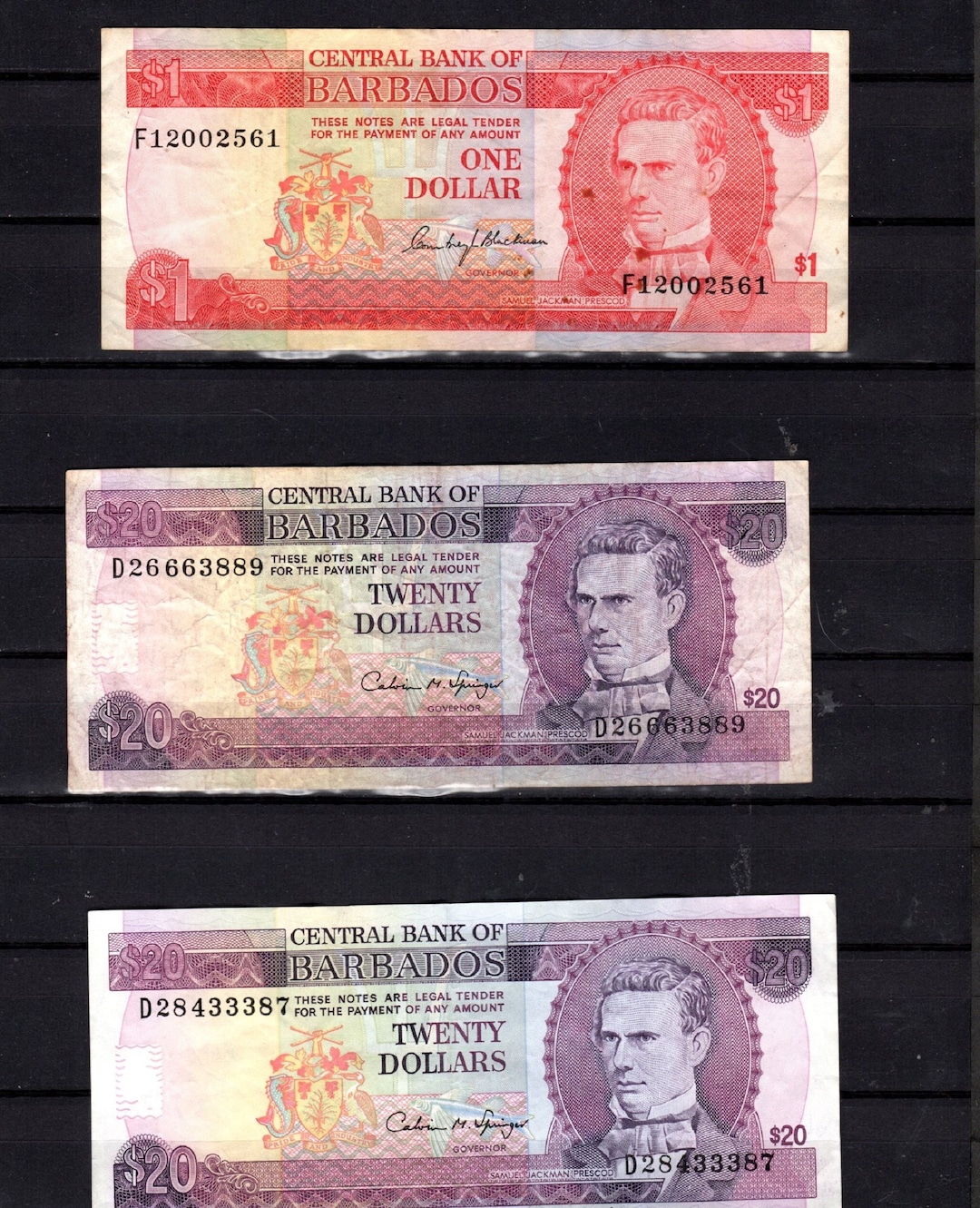 Barbados Banknotes Set of 3 - Etsy
