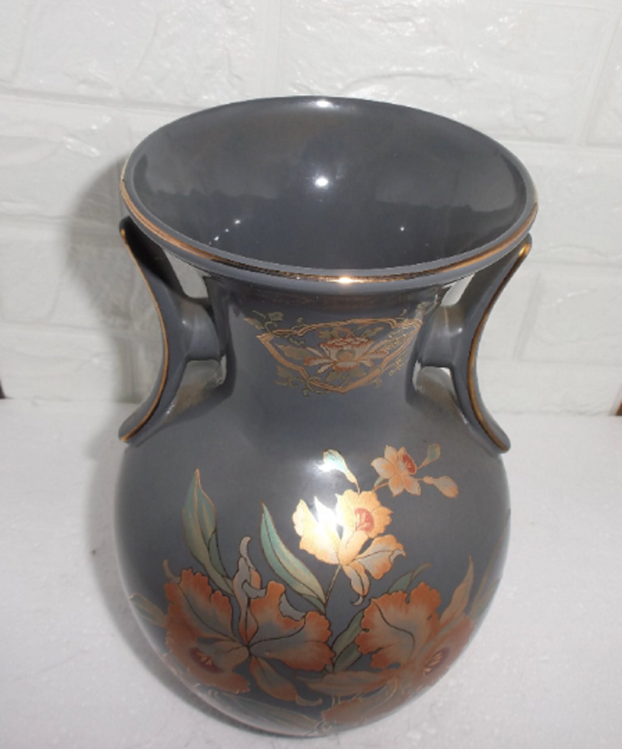 Large Vintage Japanese Floral Vase - Etsy