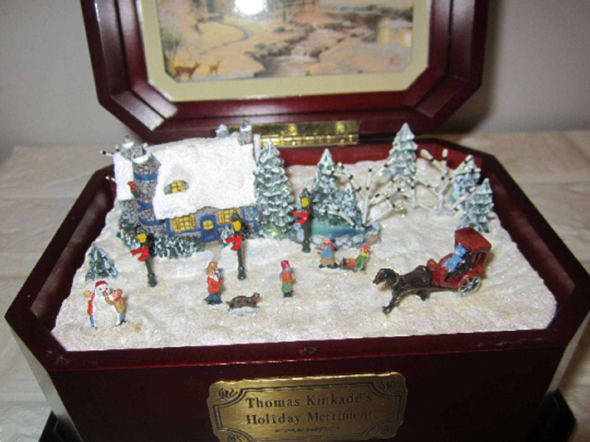 Thomas Kinkade's Holiday Merriment Music Box Lithograph With Original ...