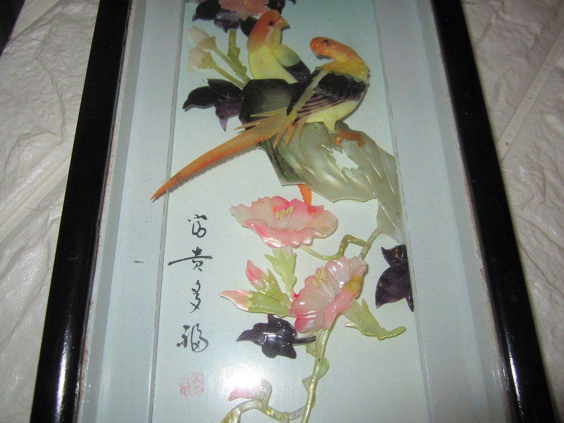 Asian Shell Art Shadow Box Design Wall Decor - Etsy