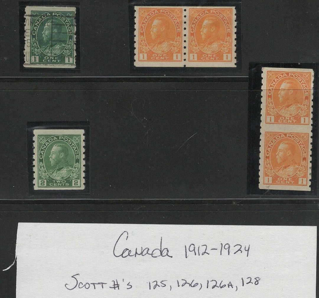 Canada Rare Vintage Postage Stamps With Imperforate Pair and Scott ...
