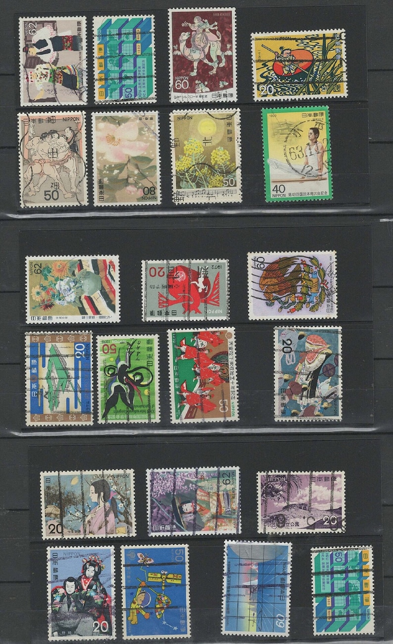 Japan Stamp Collection - Etsy