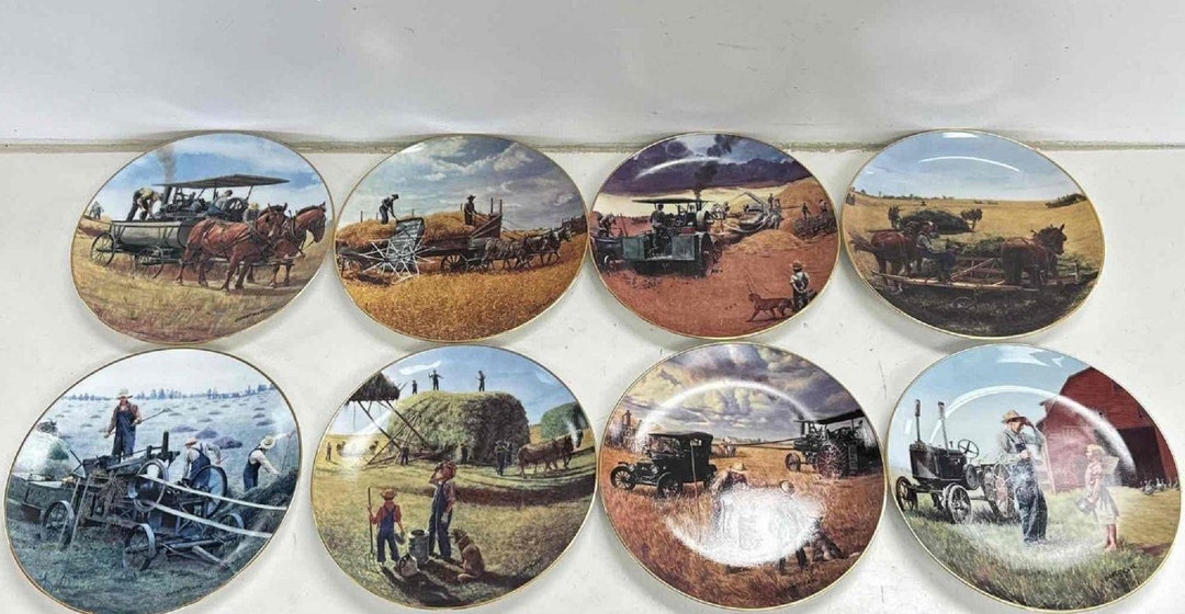Collectible Farm Plates Set of 8 - Etsy