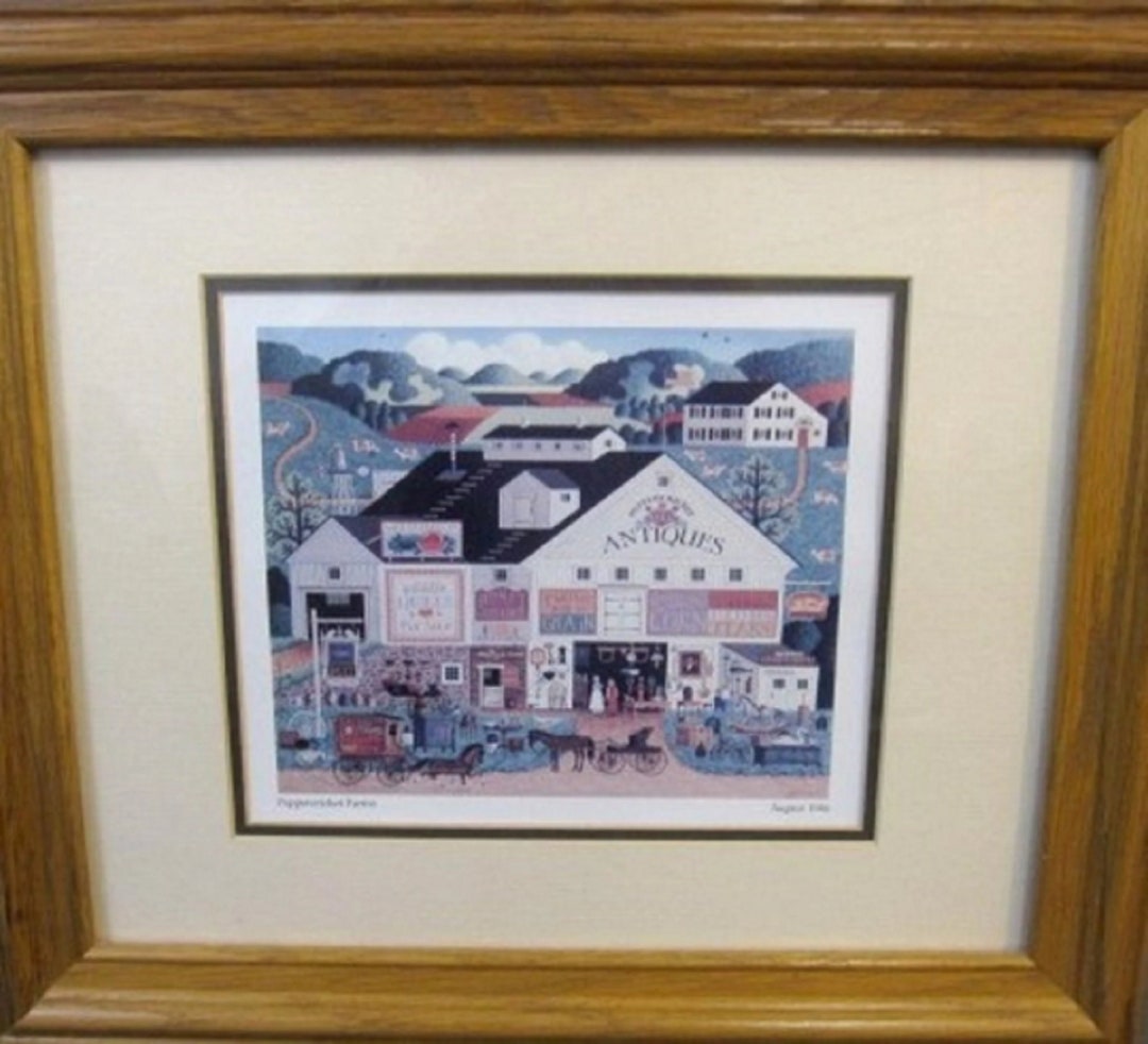 1986 “peppercricket Farms” Print -charles Wysocki With a Nice Oak Frame ...